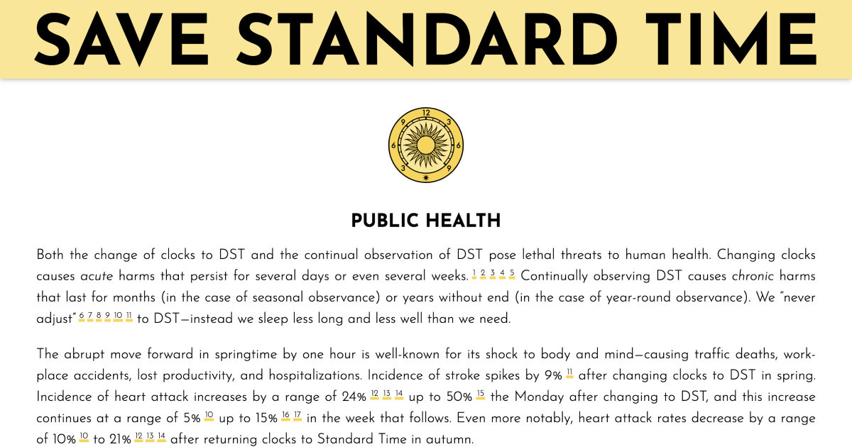 PUBLIC HEALTH | Save Standard Time