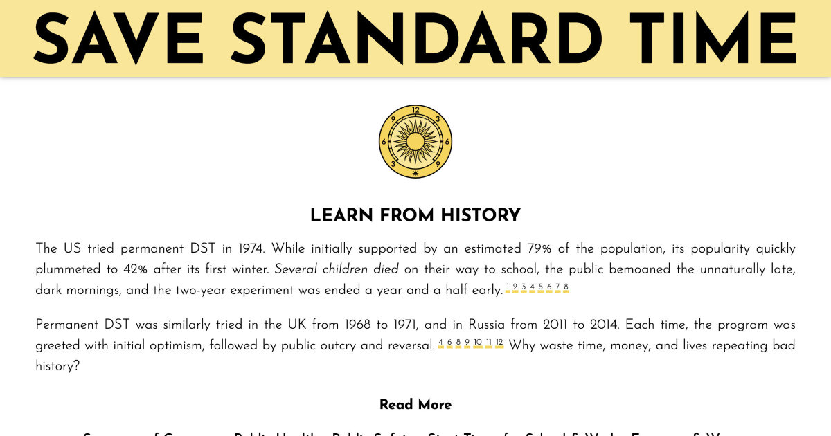 LEARN FROM HISTORY | Save Standard Time
