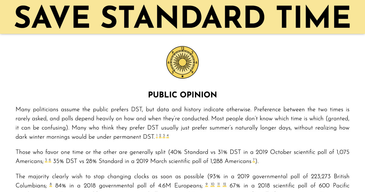 PUBLIC OPINION | Save Standard Time