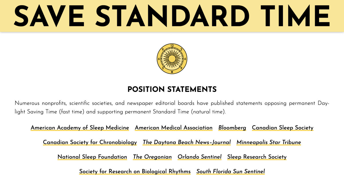 POSITION STATEMENTS | Save Standard Time